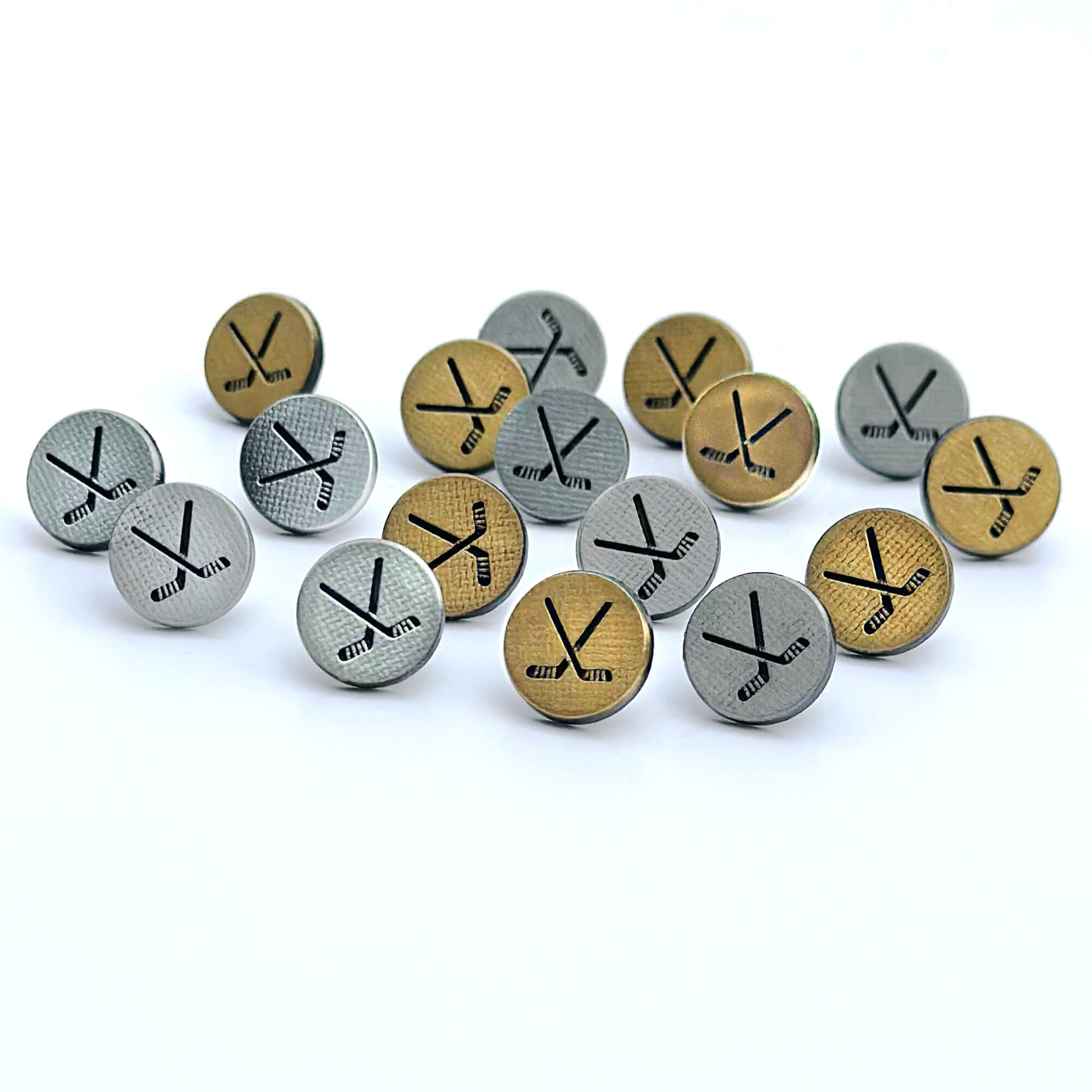 Metal Hockey Puck Push Pins | Holy Cow Canvas