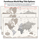 Farmhouse Push Pin World Map – Holy Cow Canvas