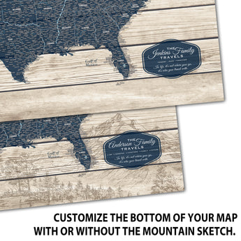 Rustic Wood Grain USA Map on Canvas | Holy Cow Canvas