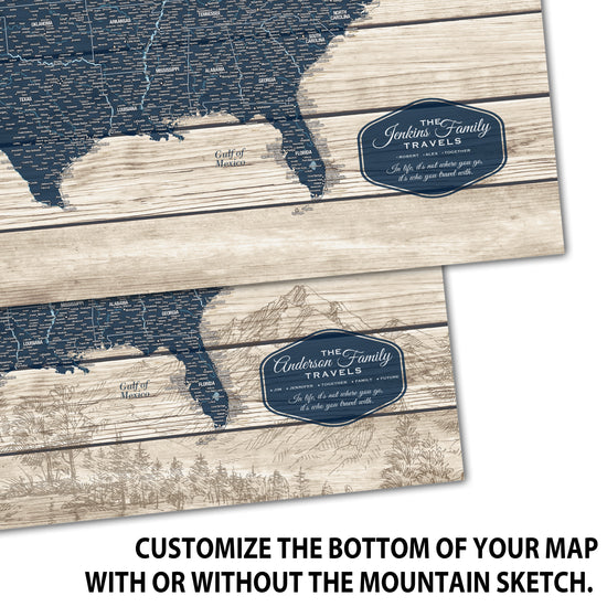 Rustic Wood Grain USA Map on Canvas | Holy Cow Canvas