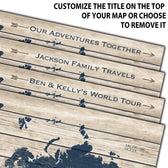 Rustic Wood Grain World Map on Canvas | Holy Cow Canvas