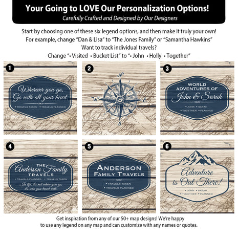 Rustic Wood Grain World Map on Canvas | Holy Cow Canvas