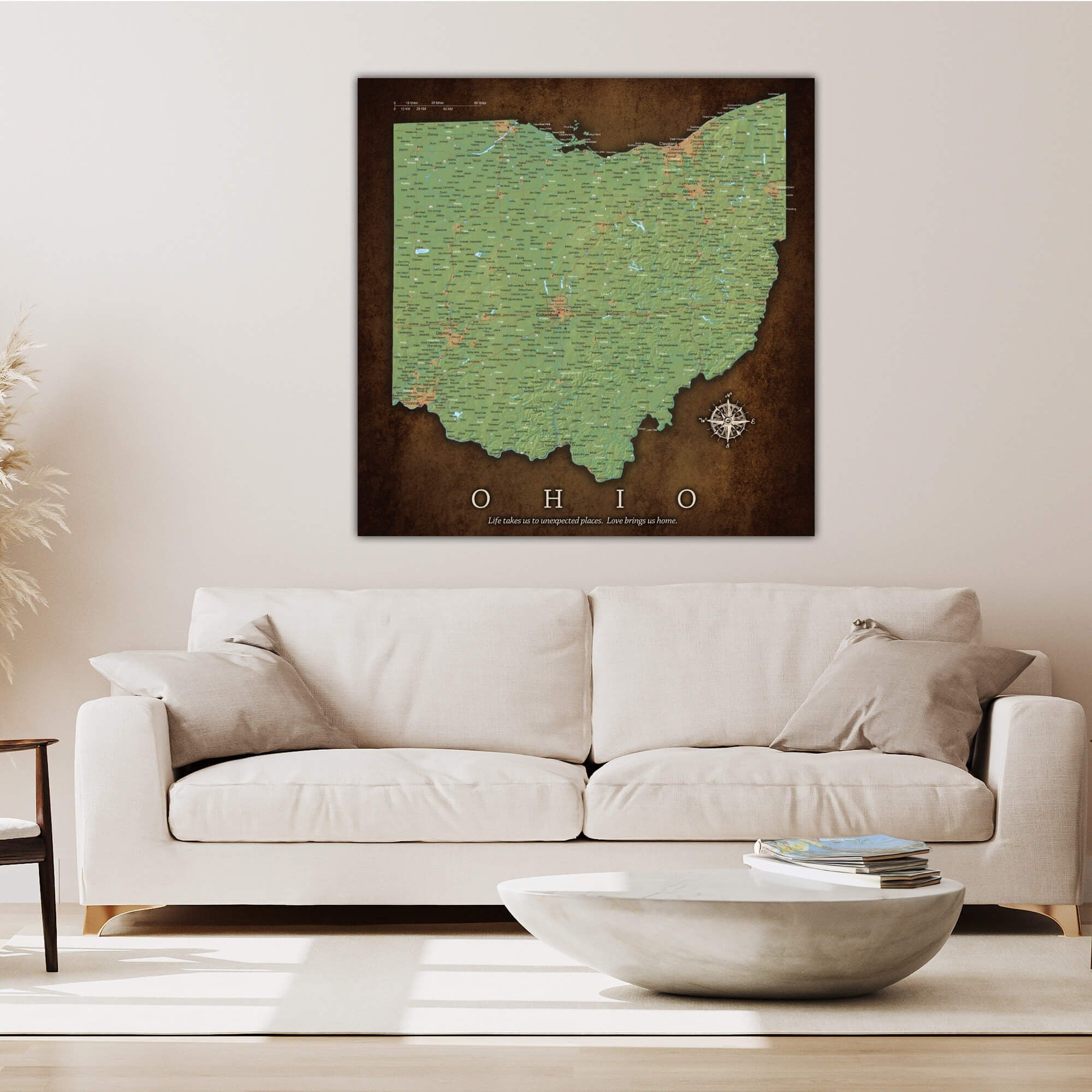 Ohio State Pin Terrain Map – Holy Cow Canvas