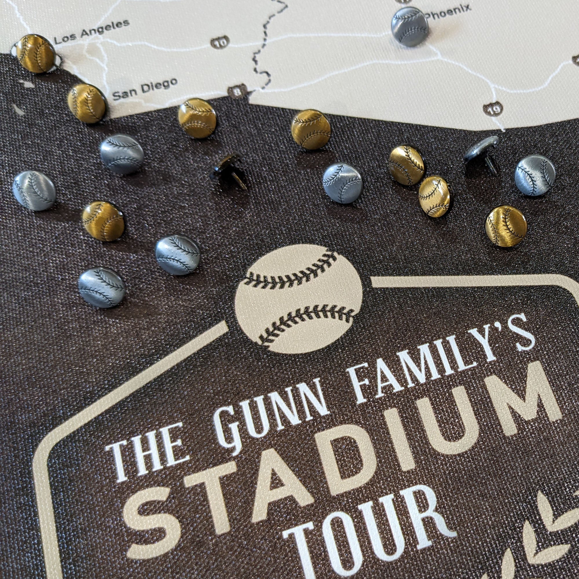 Metal Baseball Push Pins | Holy Cow Canvas