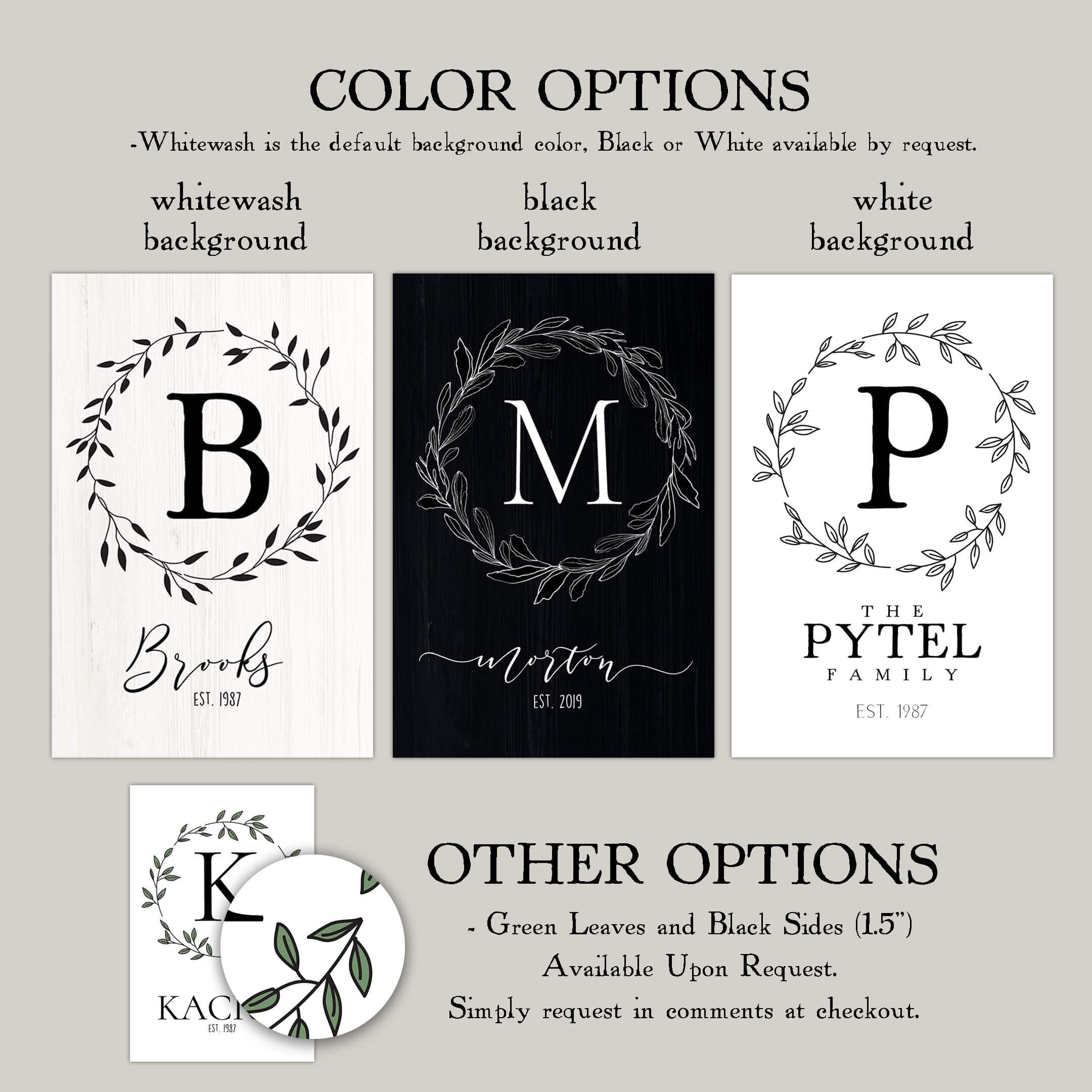 Family Initials Wall Art on Canvas | Holy Cow Canvas