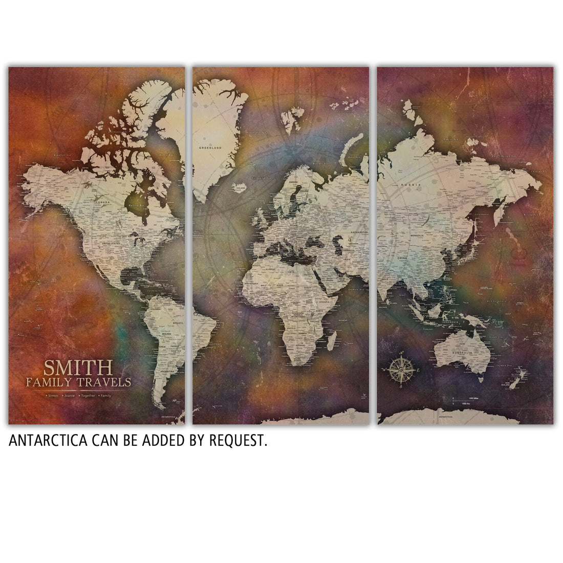 Push Pin World Travel Map - Single Panel | Holy Cow Canvas