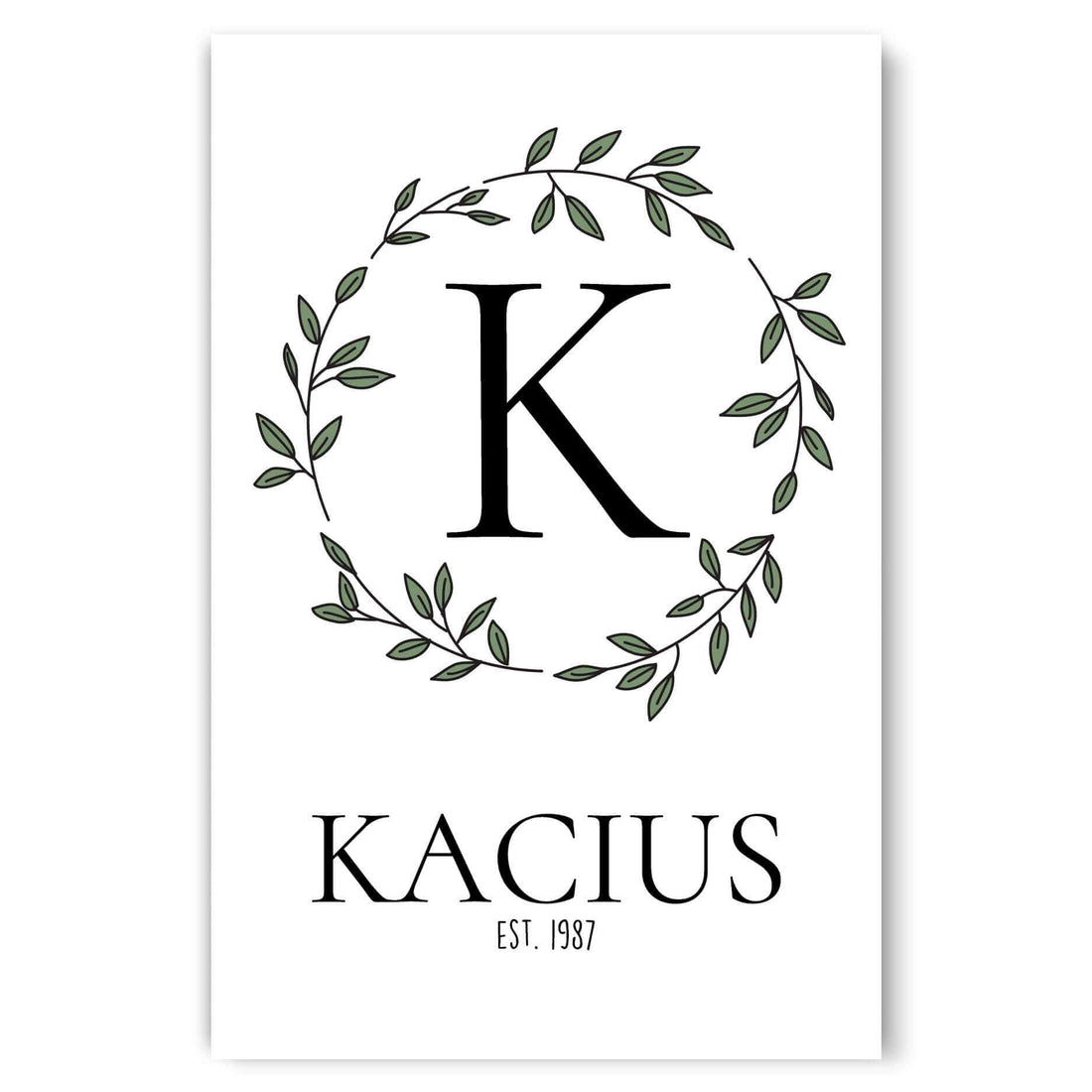 Family Initials Wall Art on Canvas | Holy Cow Canvas
