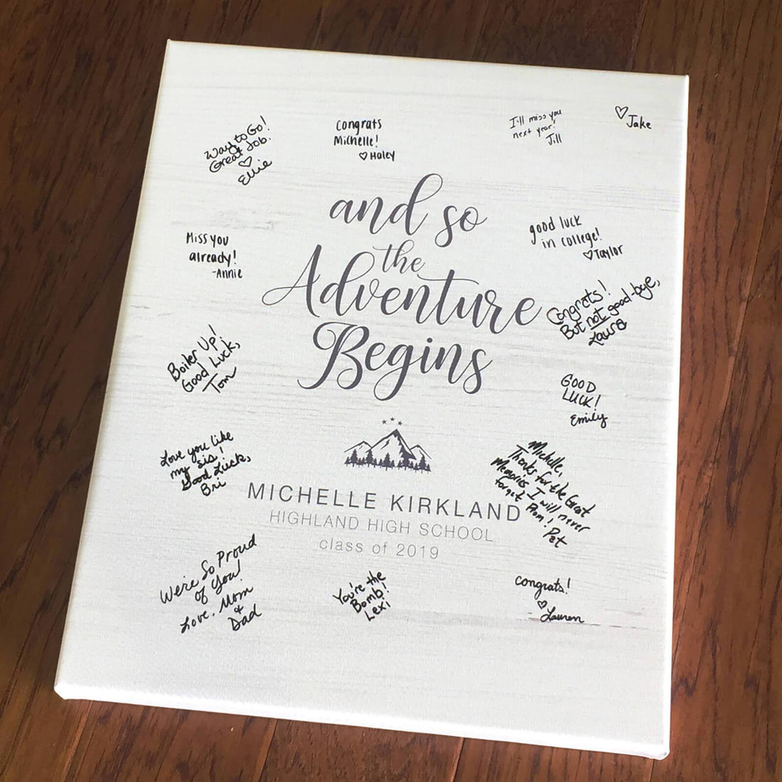 Graduation Autograph Board with Quote | Holy Cow Canvas