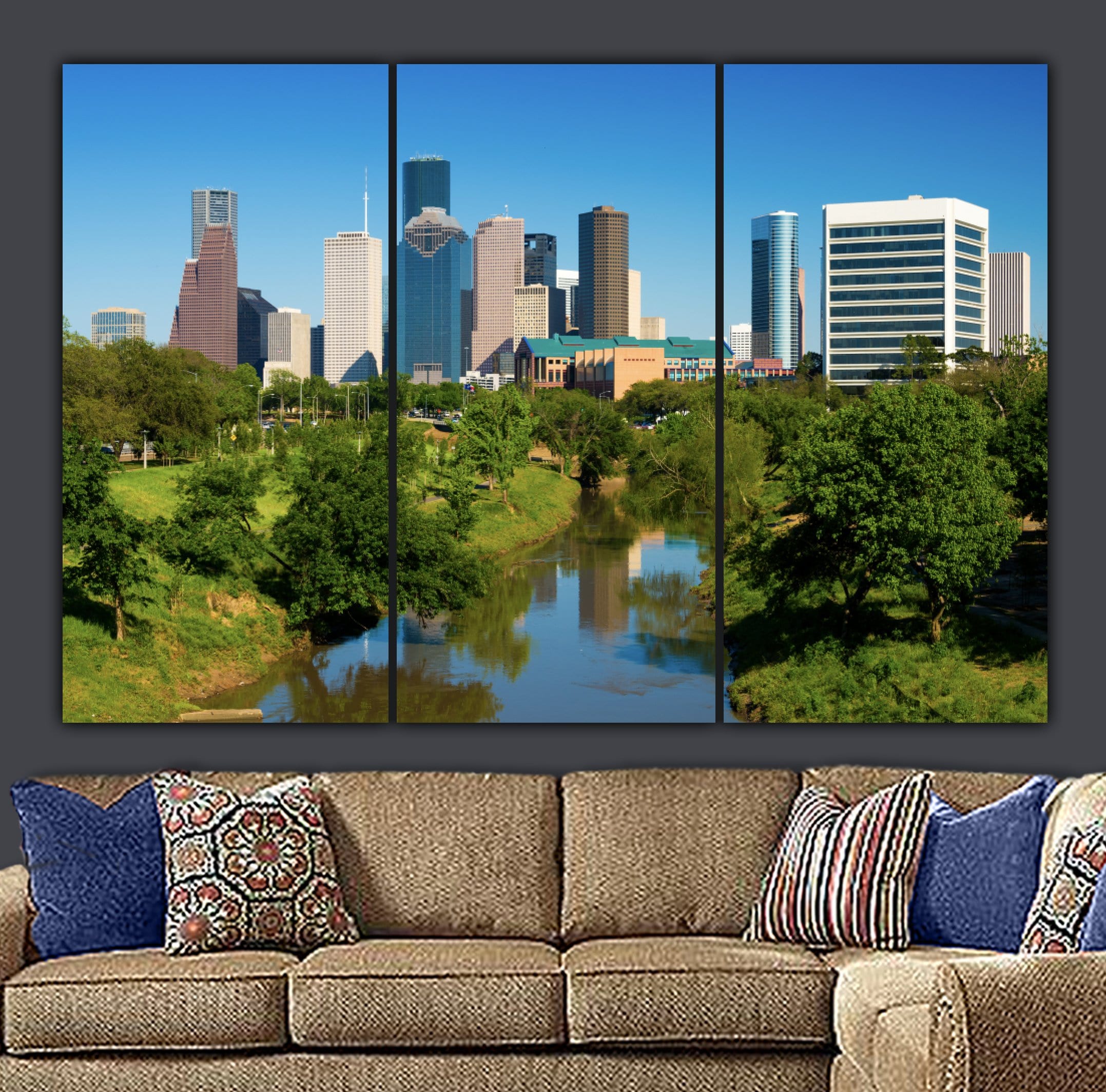 Houston Skyline Canvas Wall Art | Holy Cow Canvas