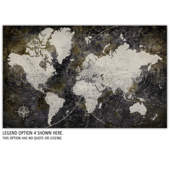Industrial Push Pin World Map - 1 Panel | Holy Cow Canvas