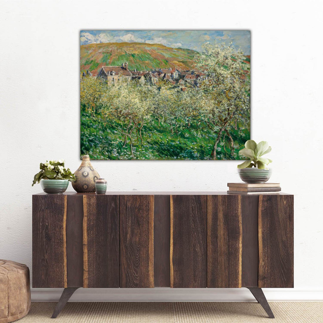 Monet Plum Trees in Blossom on Canvas | Holy Cow Canvas