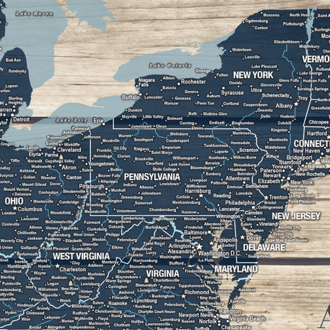 Rustic Wood Grain USA Map on Canvas | Holy Cow Canvas