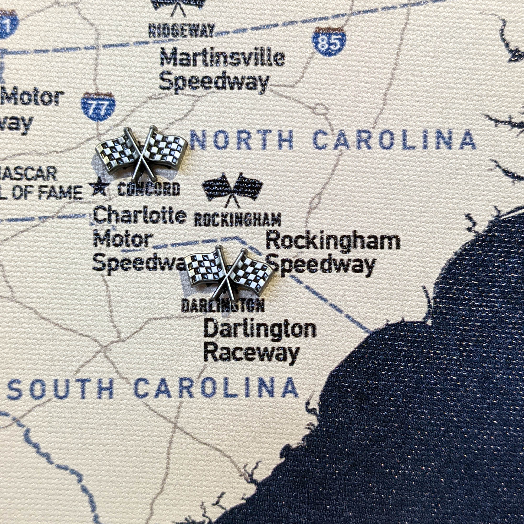 Metal Checkered Flag Racing Push Pins | Holy Cow Canvas