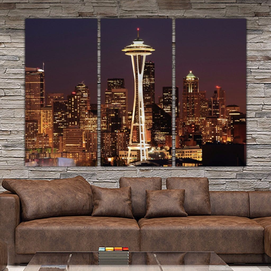 Seattle Skyline Canvas Wall Art | Holy Cow Canvas